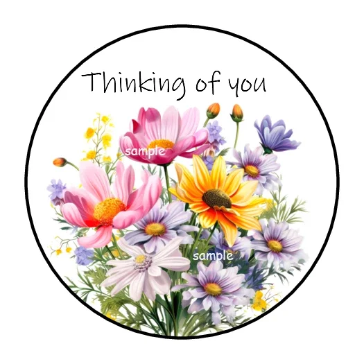 DOPASTICKER Thinking Of You Stickers Wildflowers Phone Decal Water ...