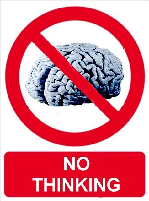 DOPASTICKER No Thinking Sticker Zone Sign Brain Vacation Relax Not ...