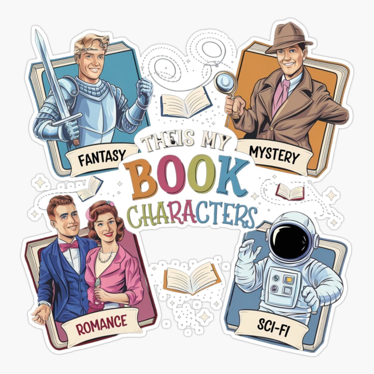 DOPASTICKER This Is My Book Character Unny Penguin Kids Reading Sticker ...