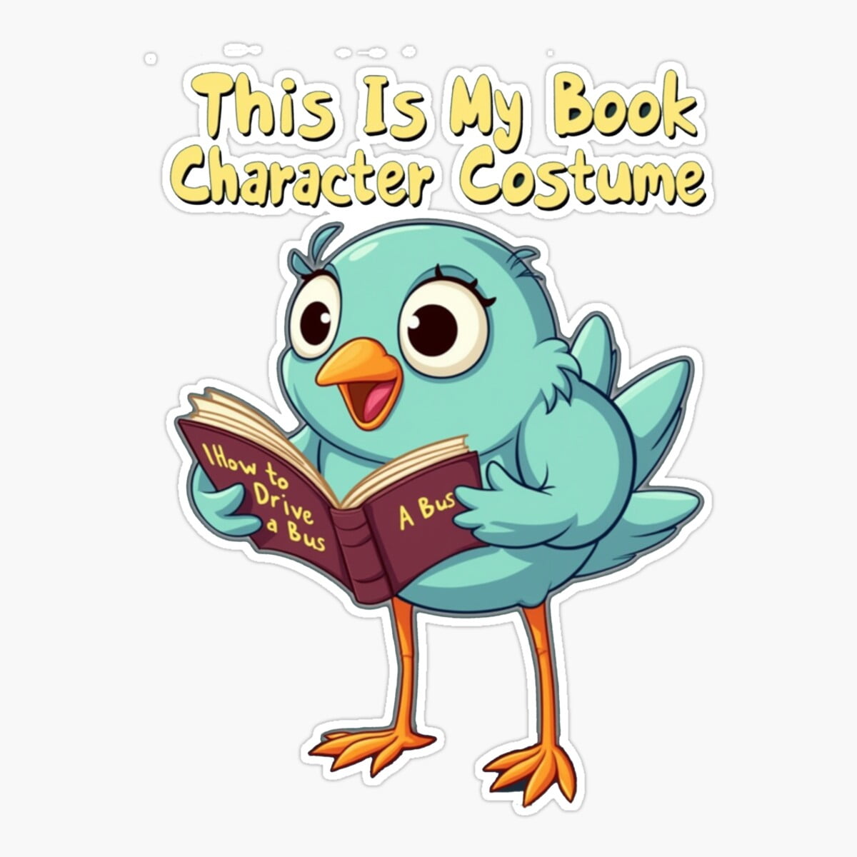 DOPASTICKER This Is My Book Character Unny Penguin Kids Reading Sticker ...