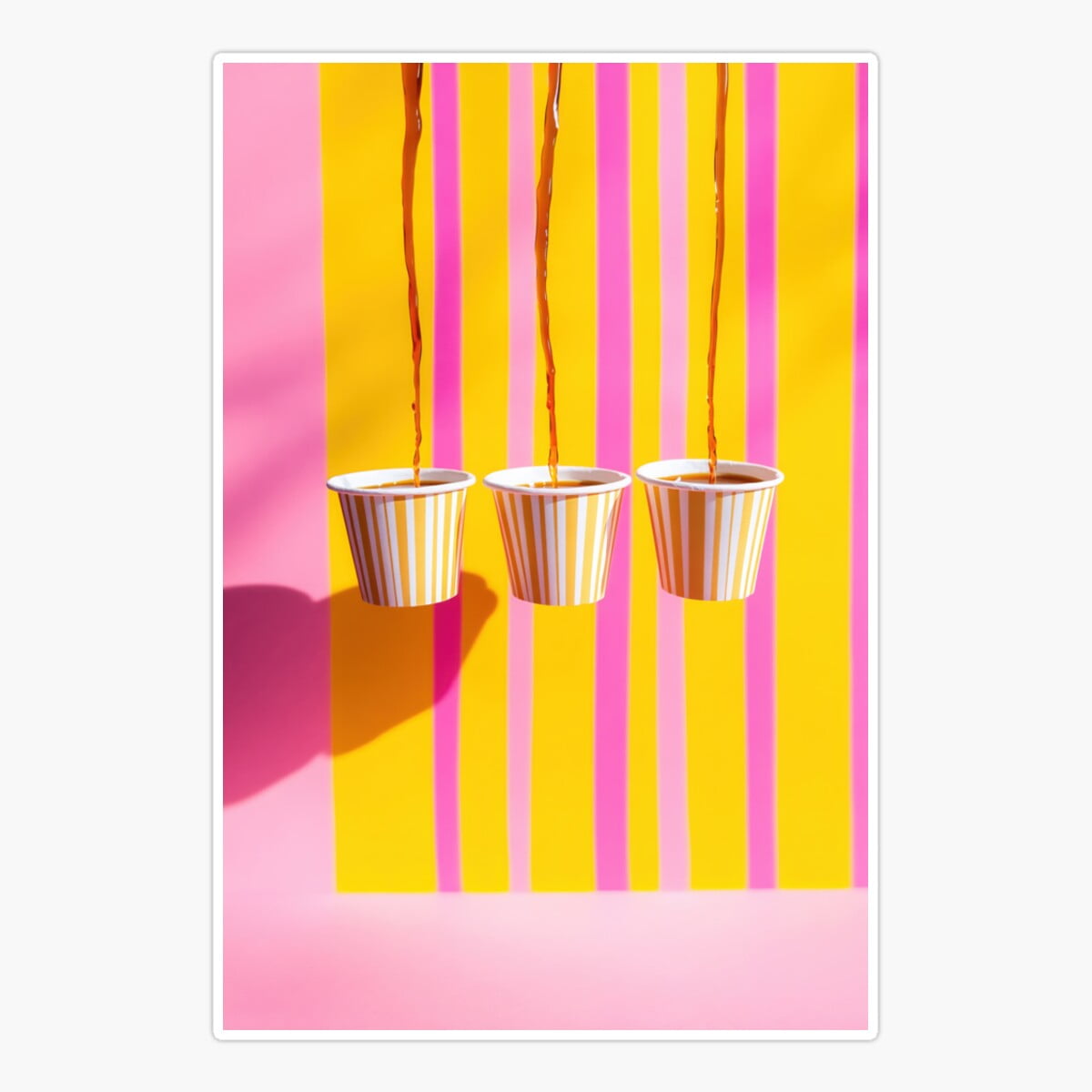 DOPASTICKER Three Cups Pouring On Colors Sticker, Phone Sticker Car ...