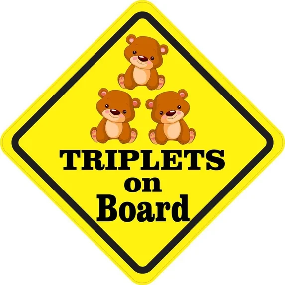 DOPASTICKER Three Girls Triplets On Board Sticker Phone Sticker, Latop ...
