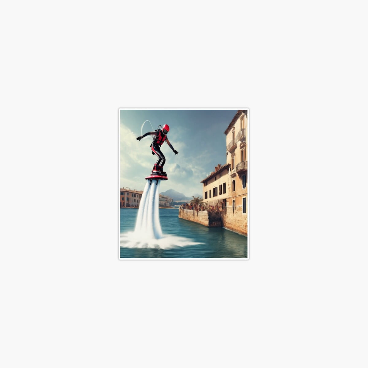 DOPASTICKER Thrilling Flyboarding Action Sticker, Phone Sticker Car ...