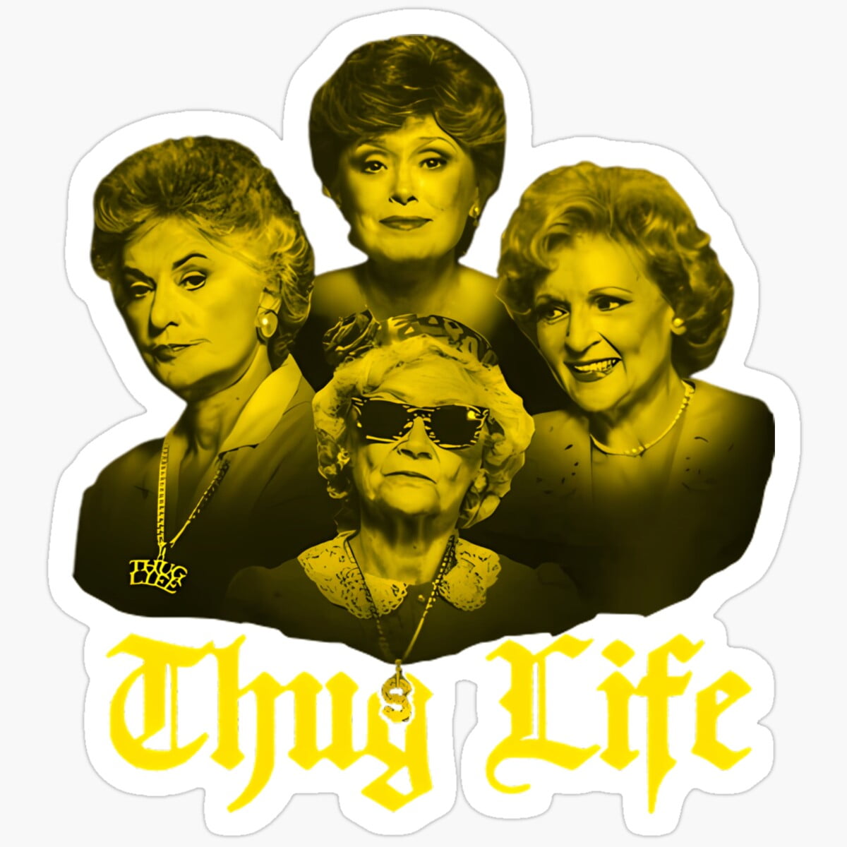 DOPASTICKER Thug Lifes Golden Sticker, Waterproof Sticker For Pet ...