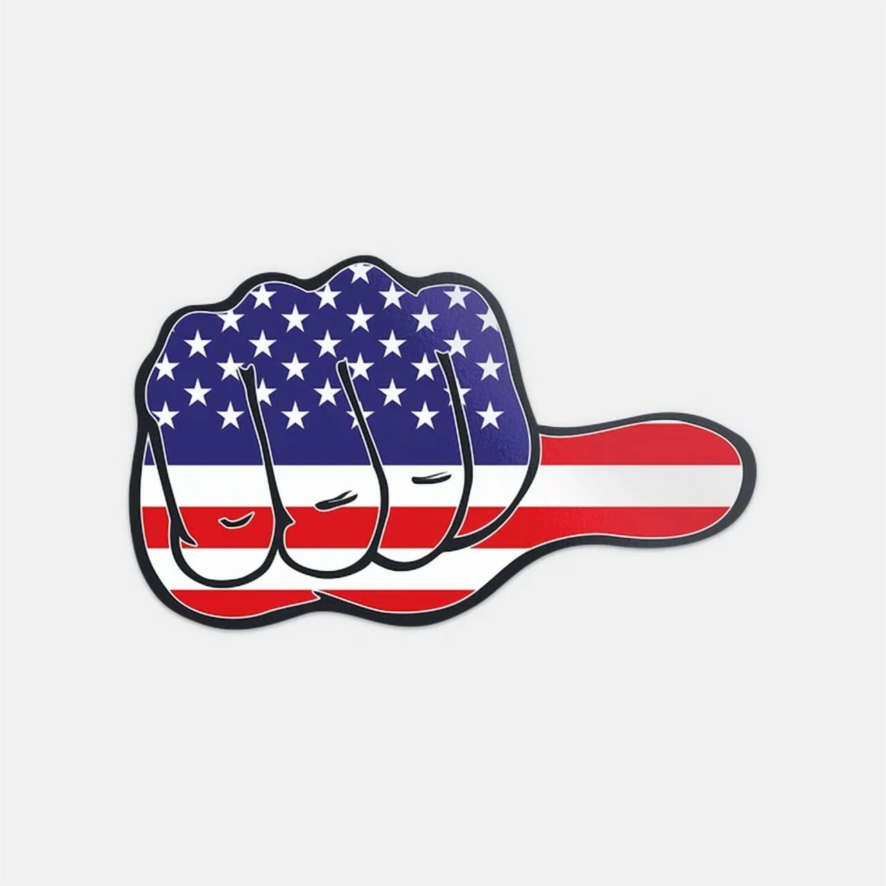 DOPASTICKER Thumb Judgment Even America Usa Flag Hand Sticker Decal ...