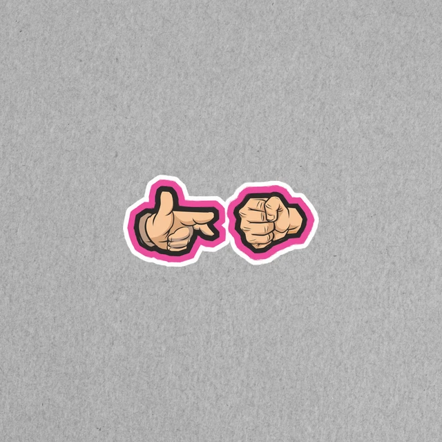 DOPASTICKER Thumbs Up Fist Bump Sticker Set - Pink Girl Power Cartoon ...