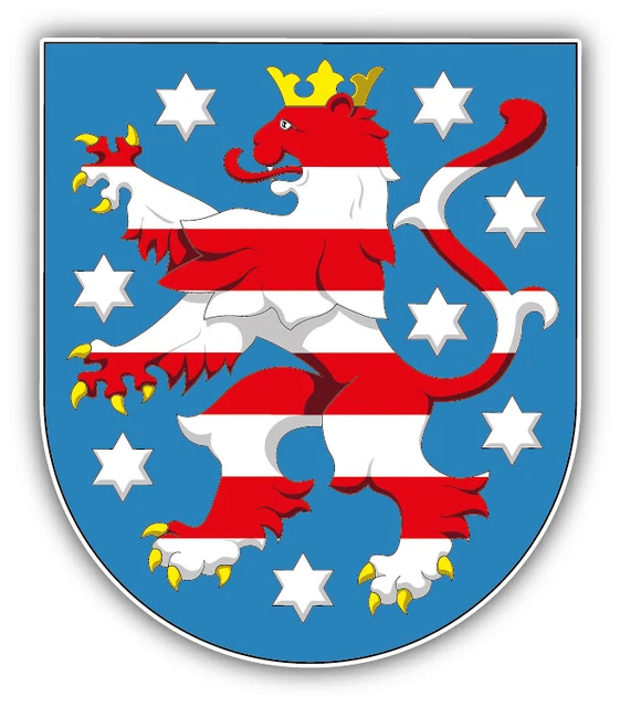 DOPASTICKER Thuringia State Coat Of Arms Germany Sticker Decal Phone ...