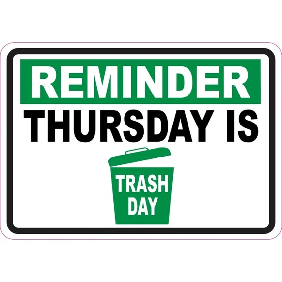 DOPASTICKER Thursday Trash Day Reminder Sticker Phone Sticker, Latop ...