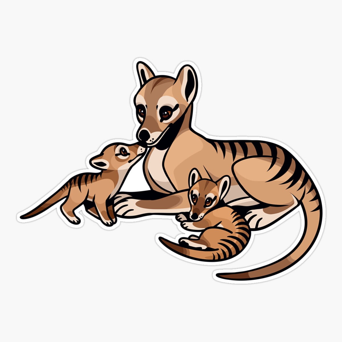 DOPASTICKER Thylacine Family Sticker, Phone Sticker Car Stickers ...