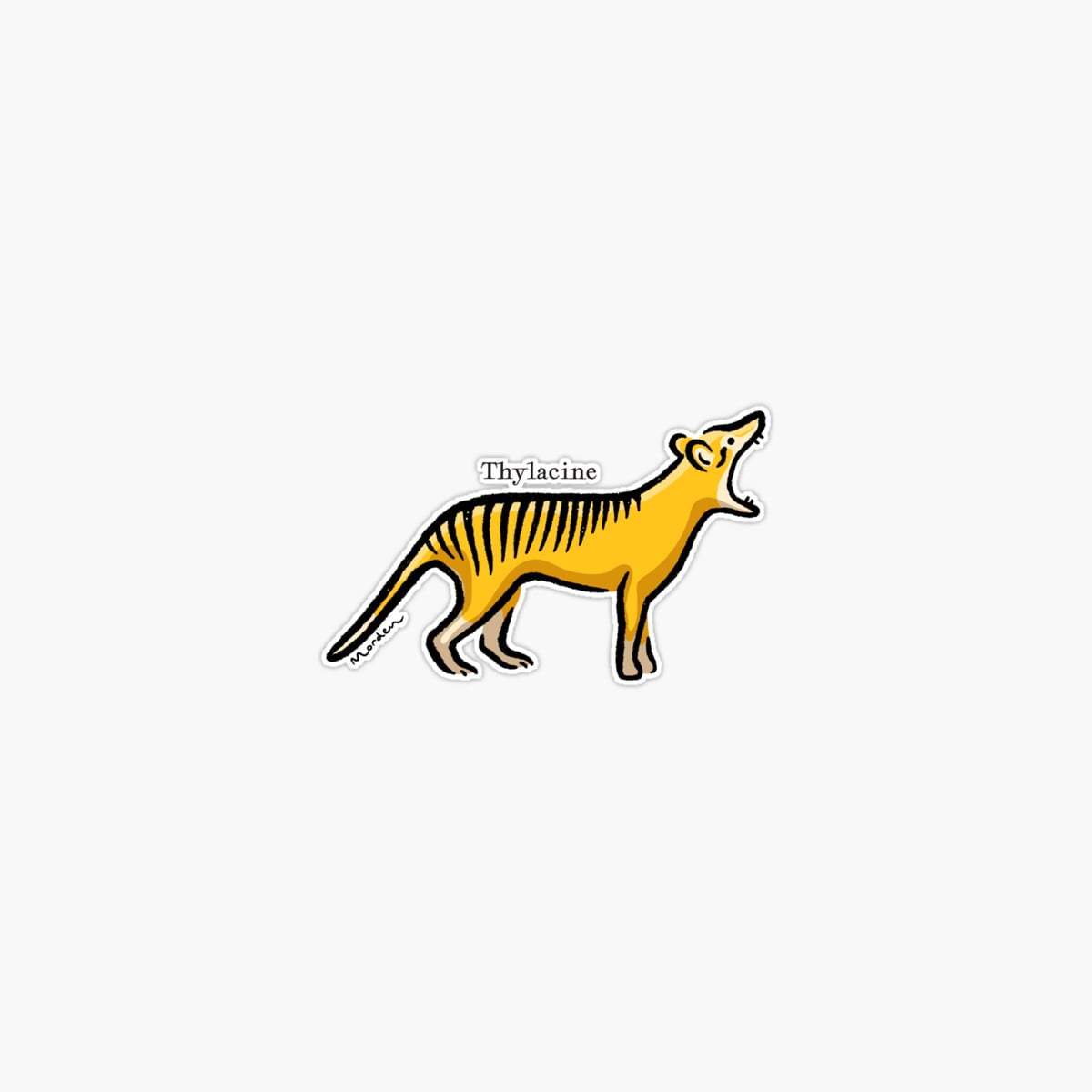 DOPASTICKER Thylacine The Dog-Like Marsupial Sticker, Phone Sticker Car ...