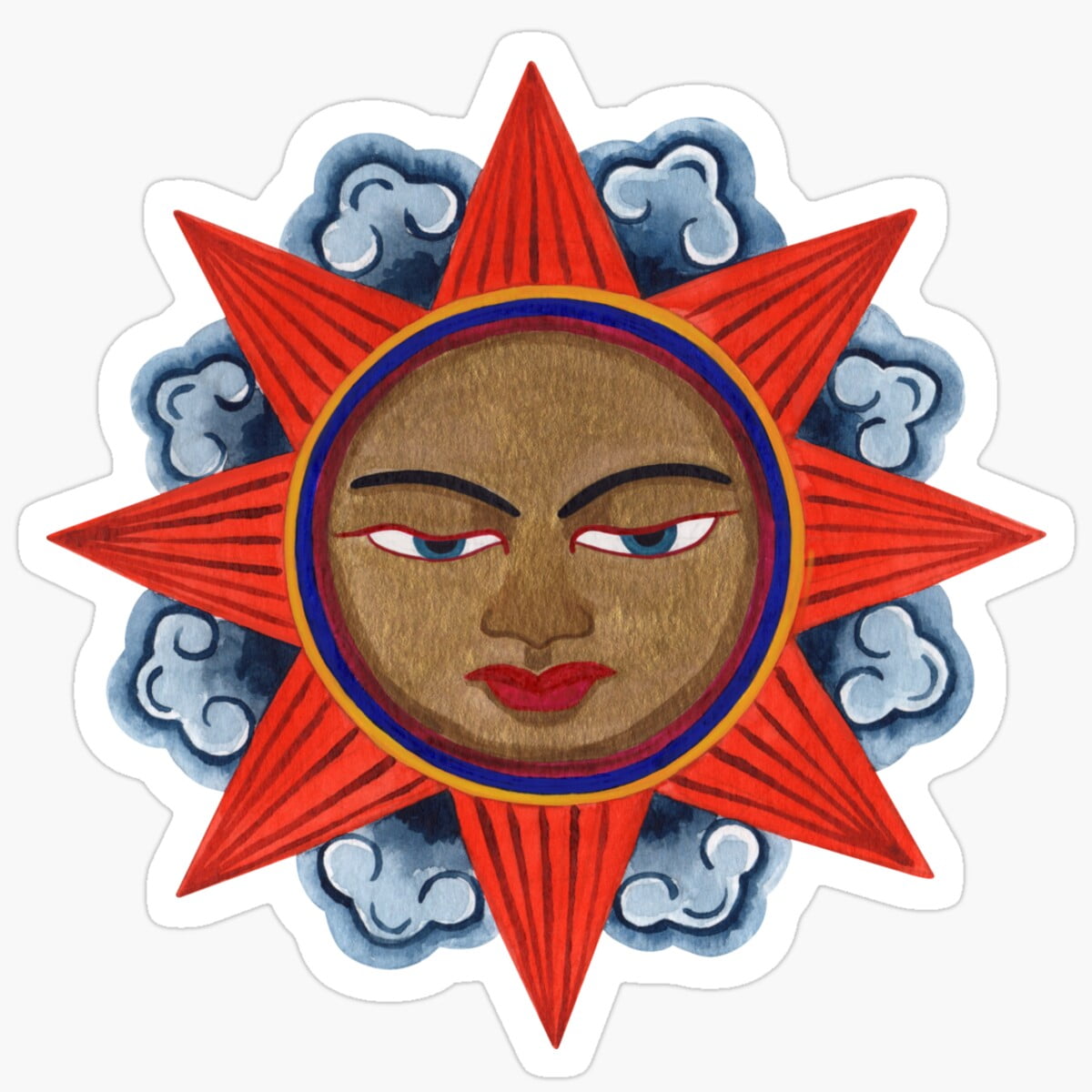DOPASTICKER Tibetan Sun Mask Sticker Birthday Gifts - Decorative Laptop ...