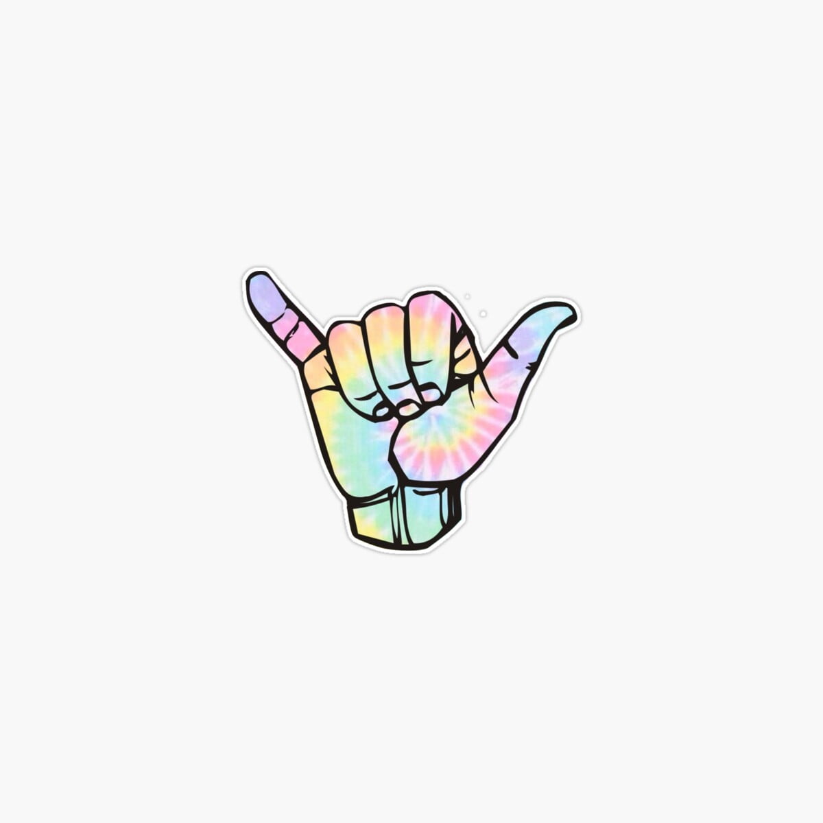 DOPASTICKER Tie Dye Hang Loose Sticker, Phone Sticker Water Bottle ...
