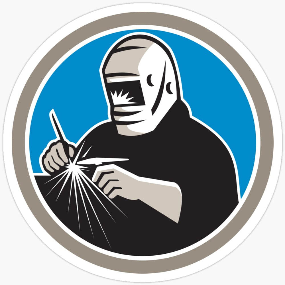 DOPASTICKER Tig Welder Welding Circle Retro Sticker Phone Decal Water ...