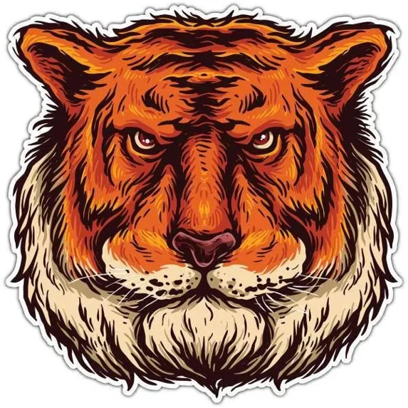DOPASTICKER Tiger Head Animal Car Window Sticker Decal Phone Decal ...