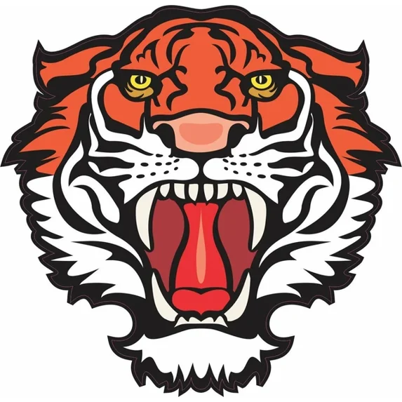 DOPASTICKER Tiger Head Mascot Sticker Phone Sticker, Latop Sticker ...