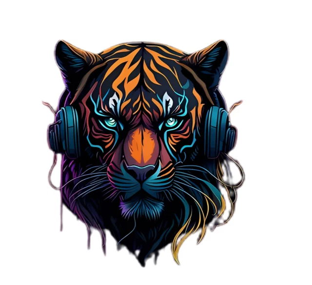 DOPASTICKER Tiger Sticker Street Art Urban Edgy Hip Hop Grunge Colorful ...