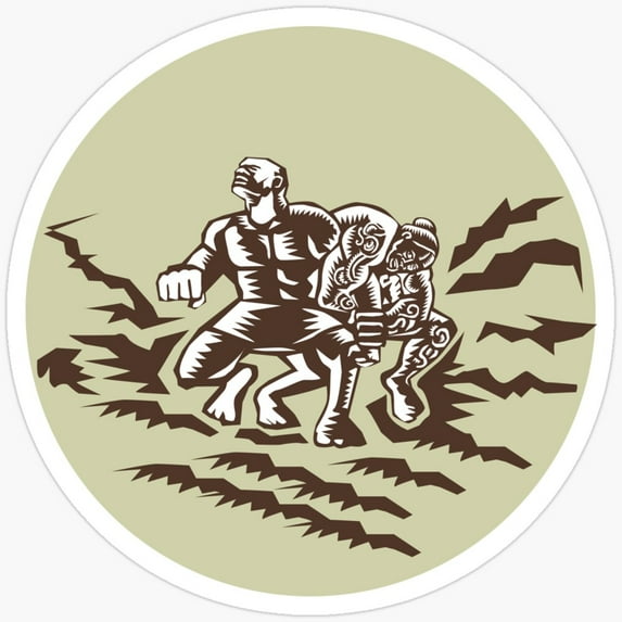 DOPASTICKER Tiitii Wrestling God Of Earthquake Circle Sticker Phone ...