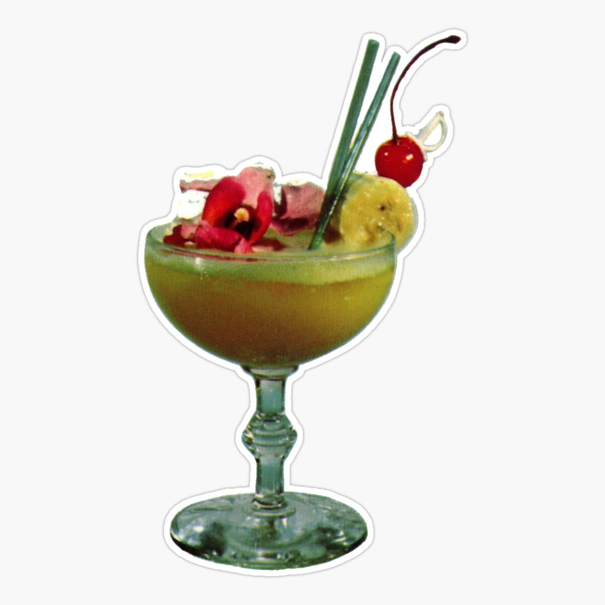 DOPASTICKER Tiki Bar: Banana Daiquiri Cocktail Sticker, Phone Sticker ...