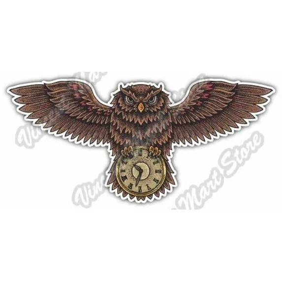 DOPASTICKER Time Clock Owl Illuminati Masonic Car Sticker Decal Phone ...