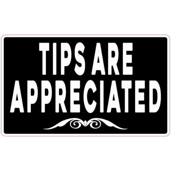 DOPASTICKER Tips Are Appreciated Sticker Business Tip Jar Stickers Door ...