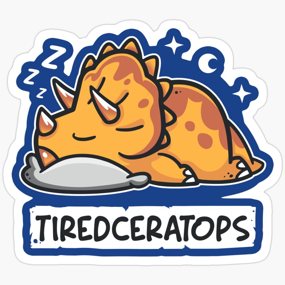 DOPASTICKER Tiredceratops - Lazy Triceratops Dinosaur Sticker Phone ...