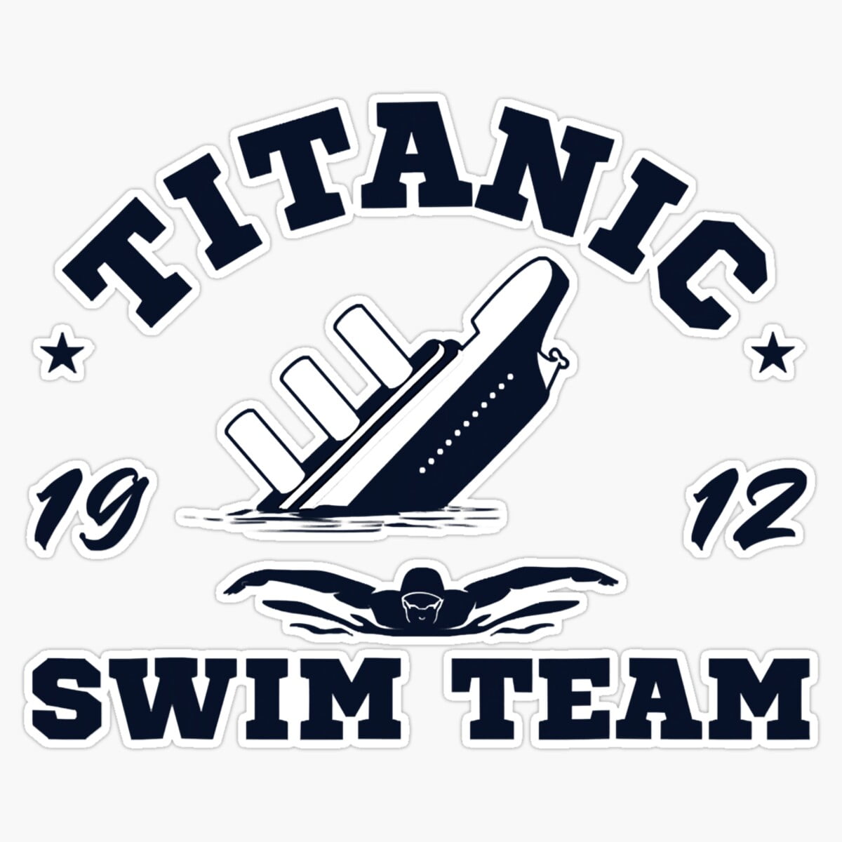 DOPASTICKER Titanic Swim Team 1912 Swimming Swim Coach Sticker, Phone ...