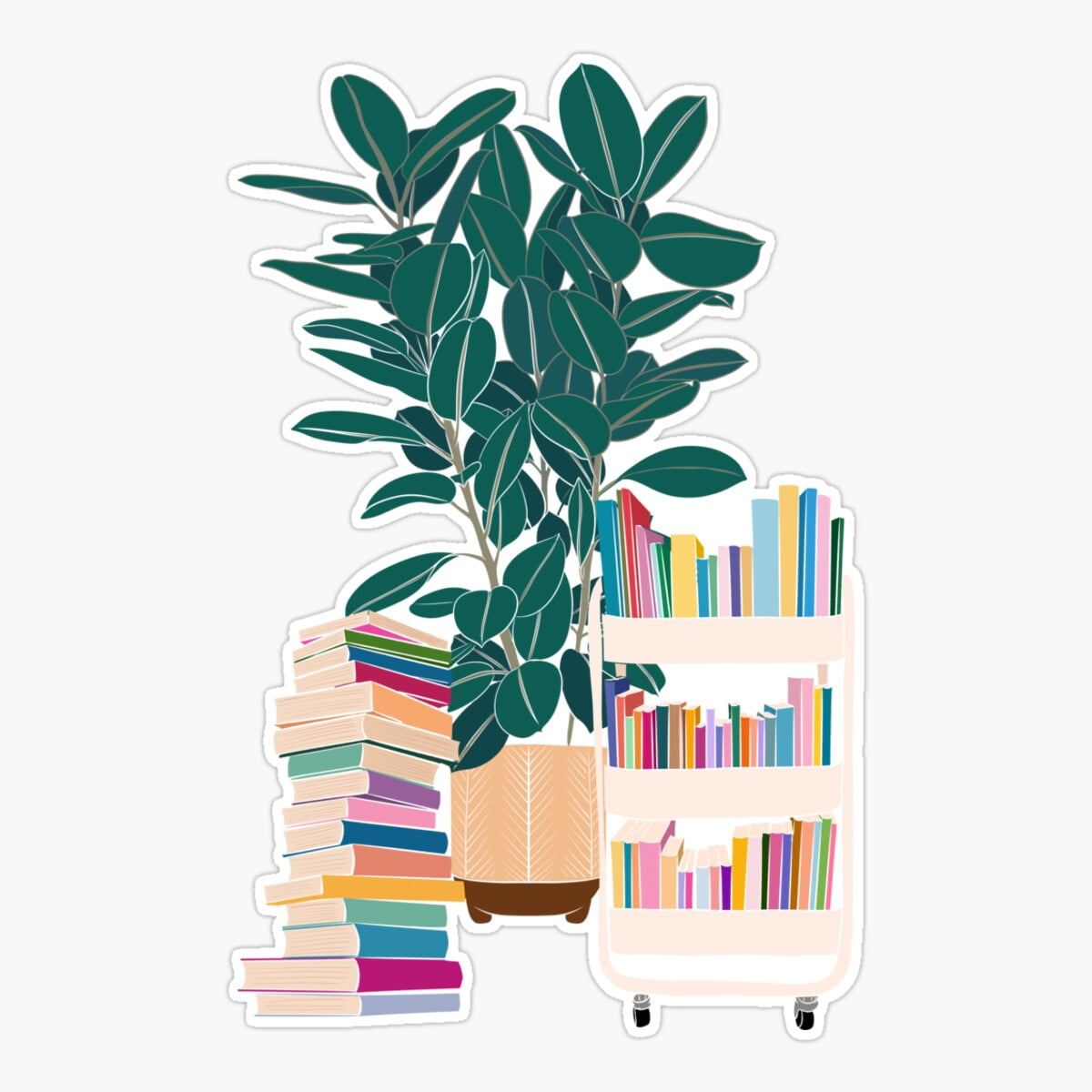 DOPASTICKER To Be Read Pile O Books Sticker, Phone Sticker Car Sticker ...