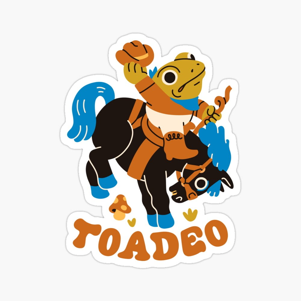 DOPASTICKER Toadeo The Toad Rodeo - Hot Trending Sticker Phone Decal ...