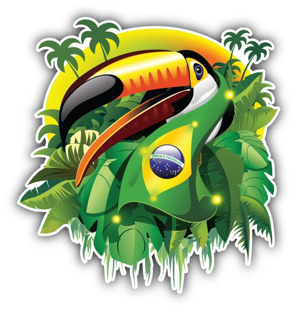 DOPASTICKER Toco Toucan Brazil Flag Sticker Decal Phone Decal Water ...