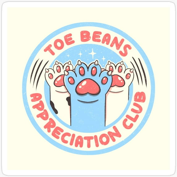 DOPASTICKER Toe Beans Appreciation Club Perfect Gift Everyone Phone ...