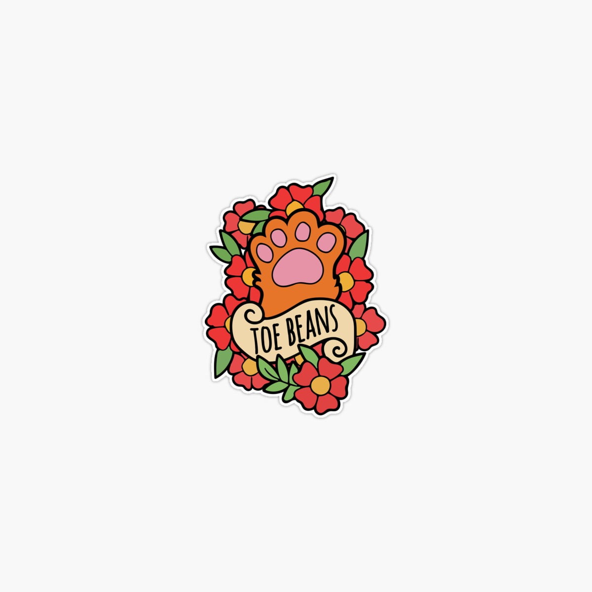 DOPASTICKER Toe Beans Sticker Phone Sticker, Latop Sticker, Lover Gift ...