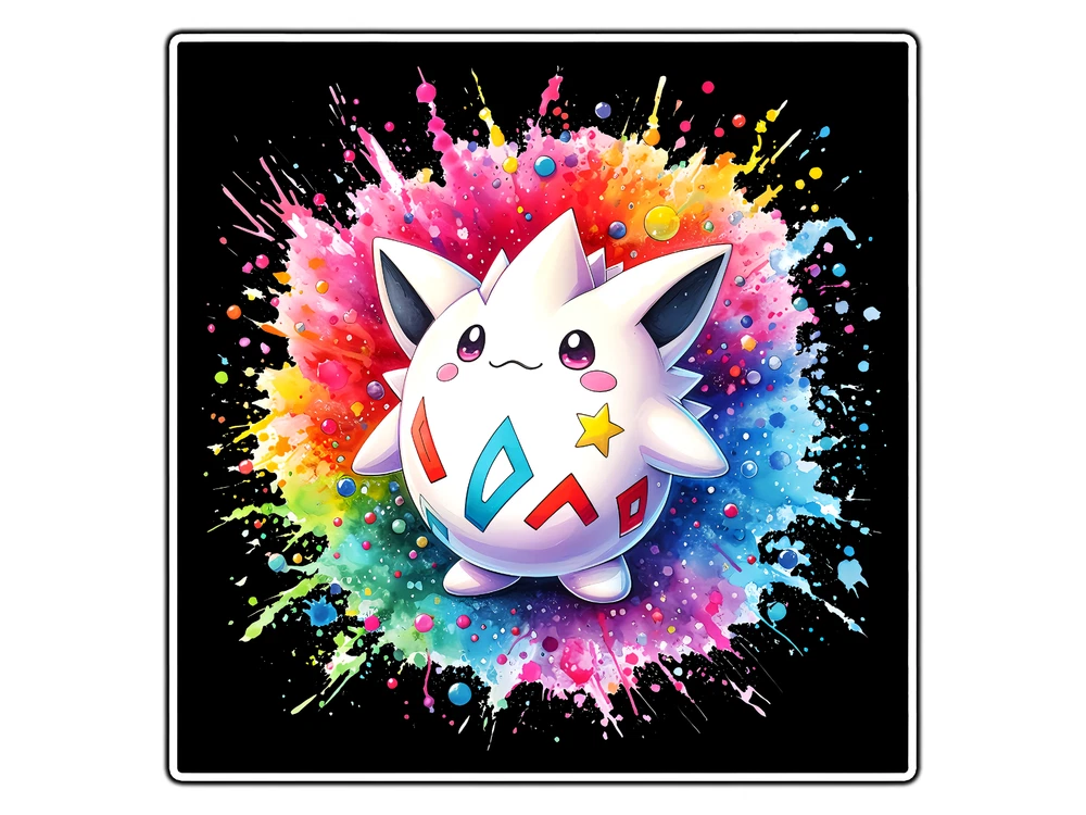 DOPASTICKER Togepi Paint Splash Sticker Decal Phone Decal Water Bottle ...