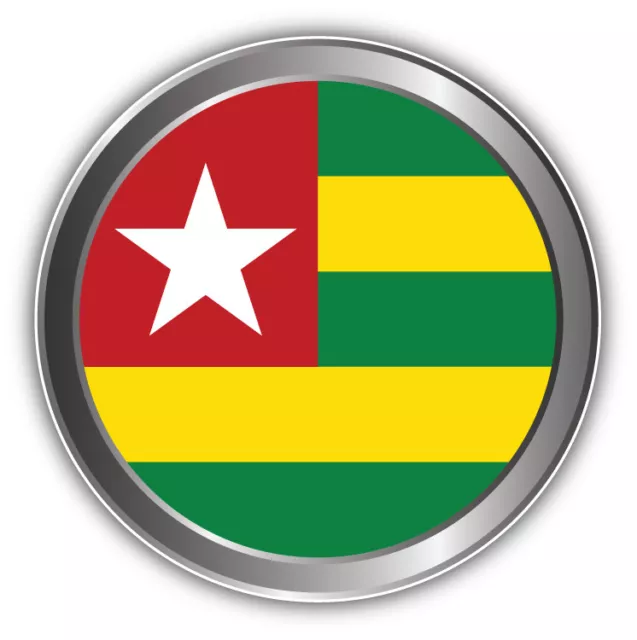 DOPASTICKER Togo Flag Silver Label Sticker Decal Phone Decal Water ...
