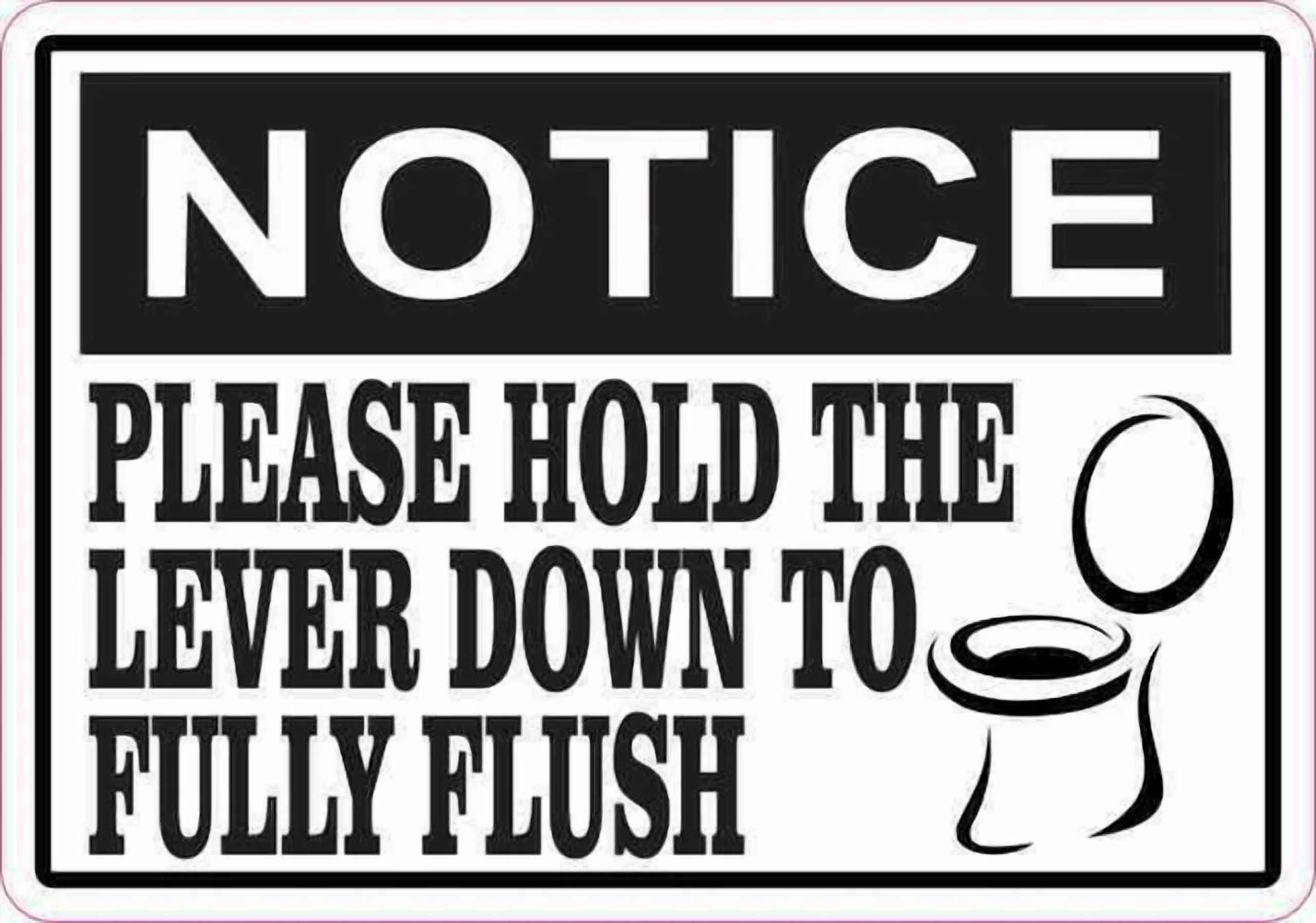 DOPASTICKER Toilet Picture Notice Please Hold The Lever Down To Fully ...