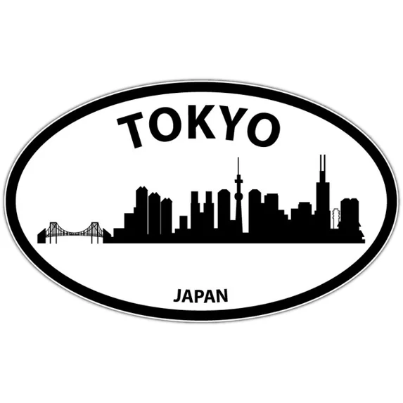 DOPASTICKER Tokyo Japan Oval Car Window Sticker Decal Phone Decal Water ...