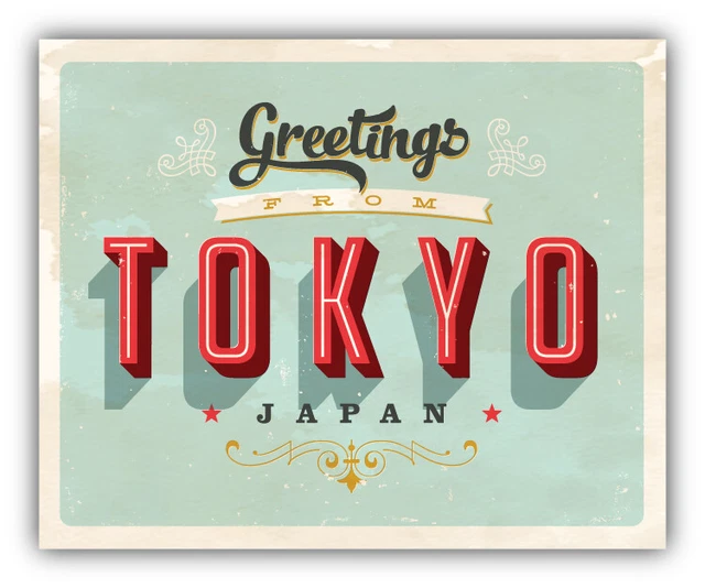 DOPASTICKER Tokyo Japan Vintage Greetings Sticker Decal Phone Decal ...