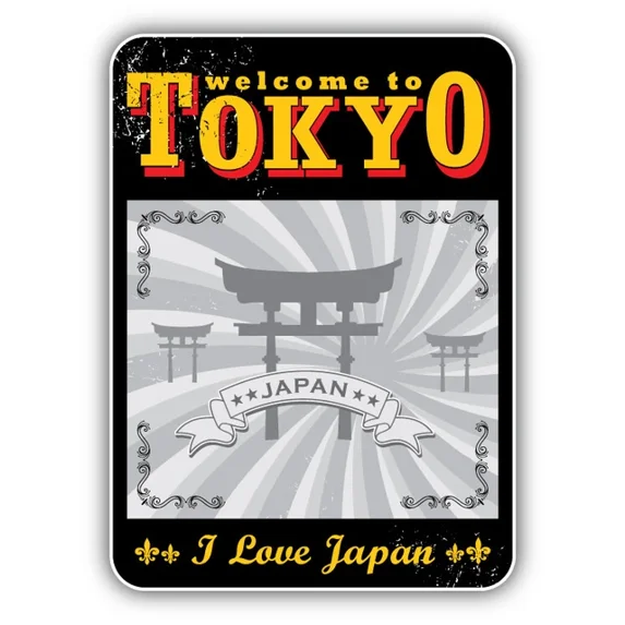 DOPASTICKER Tokyo Japan Welcome Label Sticker Decal Phone Decal Water ...