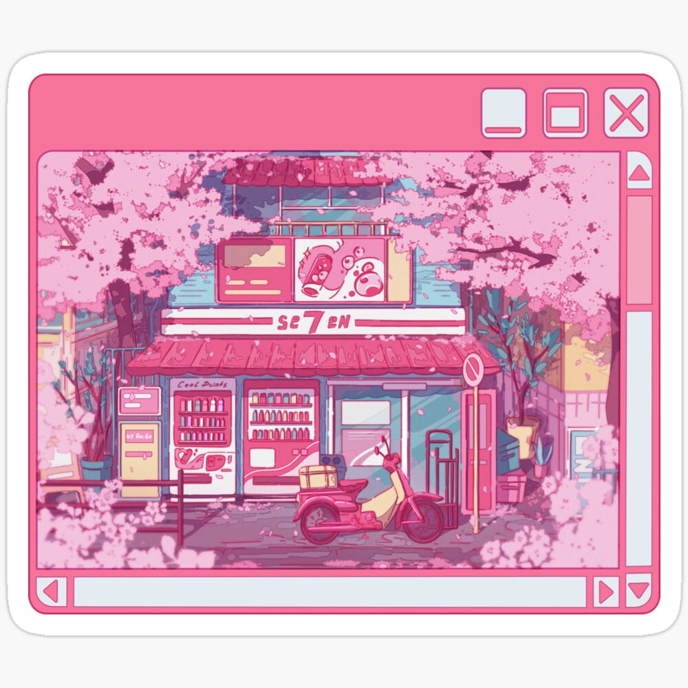 DOPASTICKER The Tokyo Street With Vending Machines And A Grocery Store ...