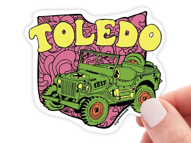 DOPASTICKER Toledo Ohio Retro Road Trip Sticker, Toledo Oh Laptop Decal ...