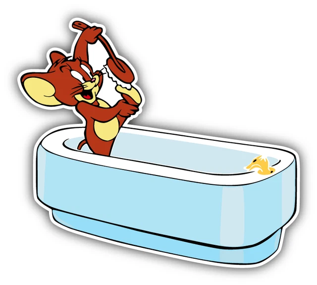 DOPASTICKER Tom And Jerry Bathroom Cartoon Car Sticker Decal Phone ...