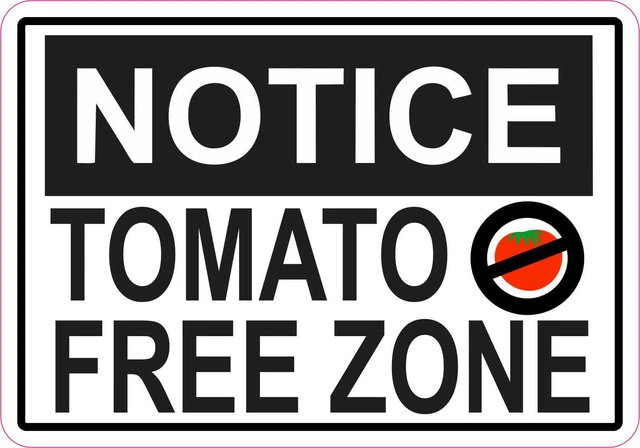 DOPASTICKER Tomato Free Zone Sticker Allergy Safety Business Sticker ...