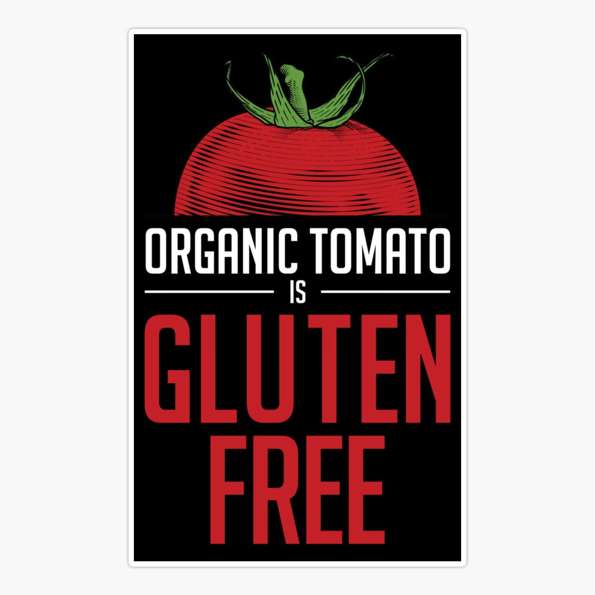 DOPASTICKER Tomato Is Gluten-Ree Sticker Series Dark Mode Sticker ...