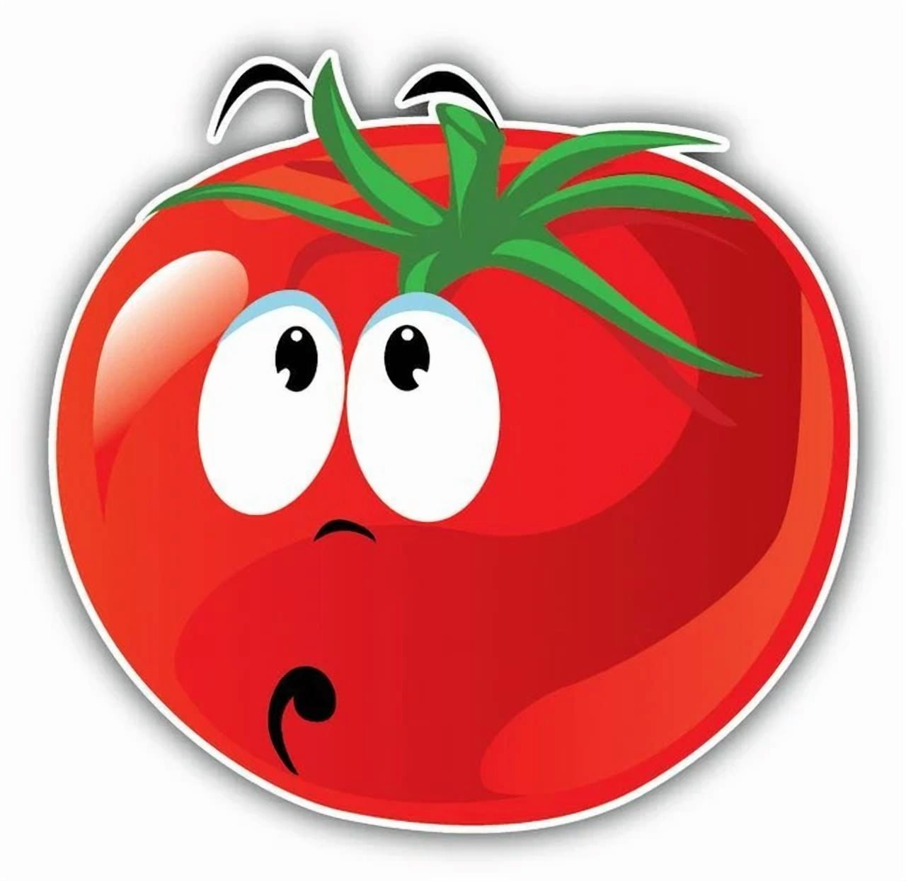 DOPASTICKER Tomato Smile Confused Cartoon Sticker Design Phone Water ...