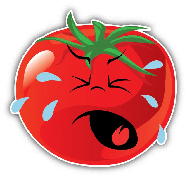DOPASTICKER Tomato Smile Cry Cartoon Sticker Decal Phone Decal Water ...