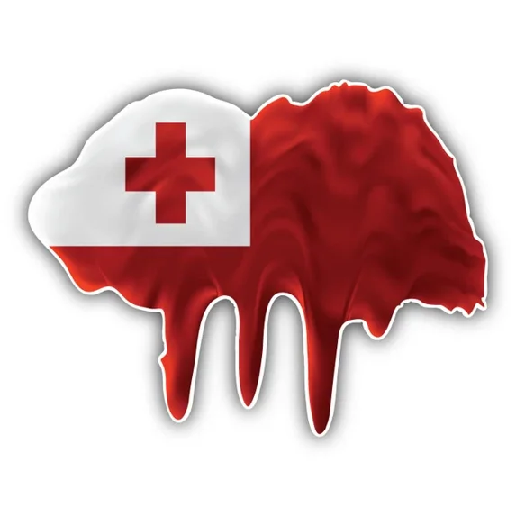 DOPASTICKER Tonga Flag Blot Sticker Decal Phone Decal Water Bottle ...