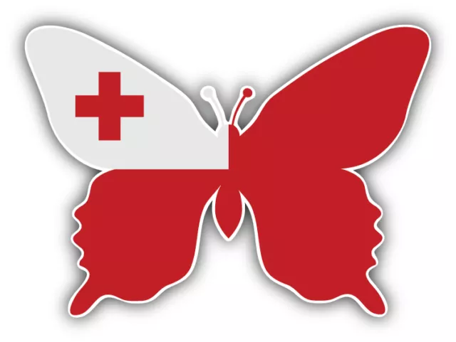 DOPASTICKER Tonga Flag Butterfly Sticker Decal Phone Decal Water Bottle ...
