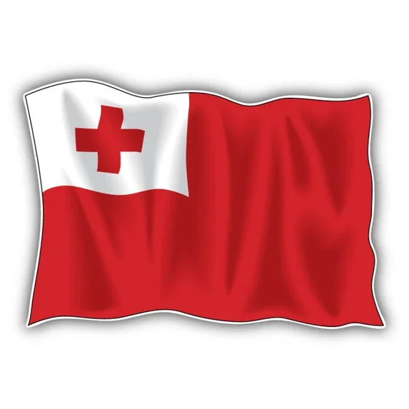 DOPASTICKER Tonga Waving Flag Sticker Decal Phone Decal Water Bottle ...