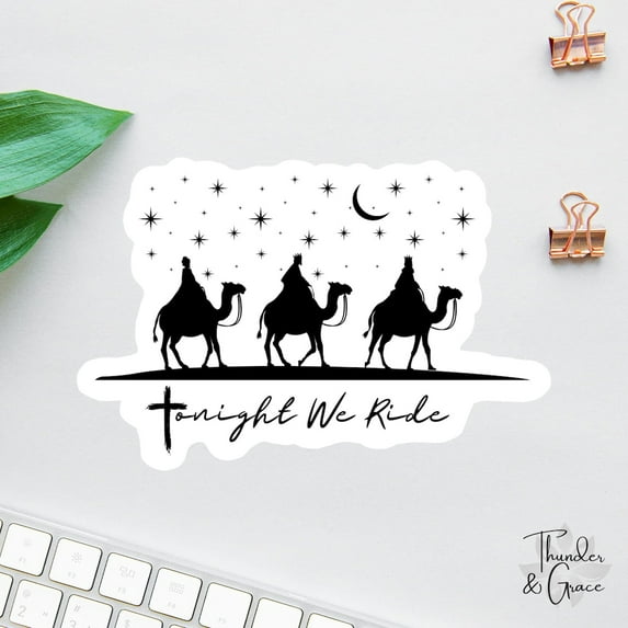 DOPASTICKER Tonight We Ride Jesus Christian Holiday Sticker Phone ...