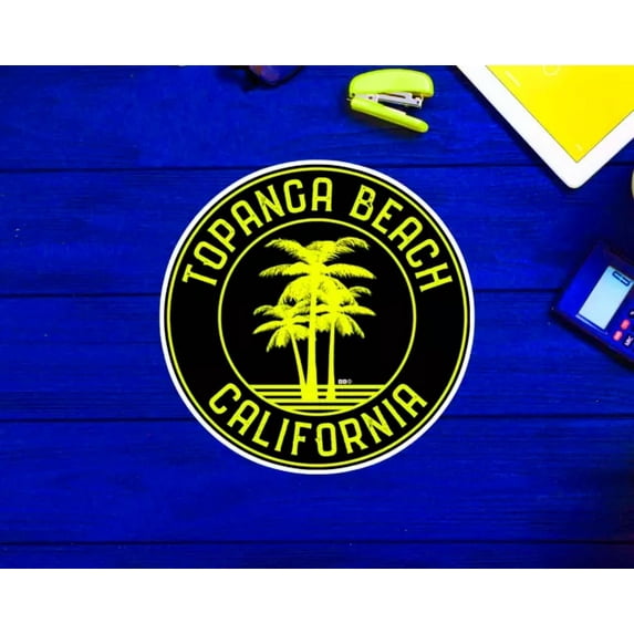 DOPASTICKER Topanga Beach California Sticker Palm Trees, Phone Stickers ...