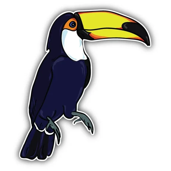 DOPASTICKER Toucan Cartoon Animal Sticker Decal Phone Decal Water ...